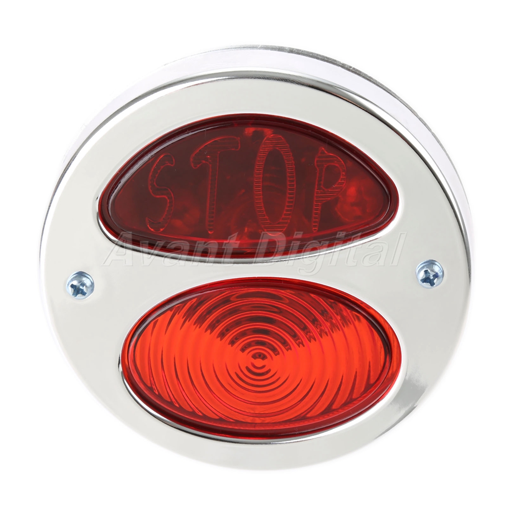 Chrome Motorcycle License Plate STOP Brake Tail Light for Harley ...